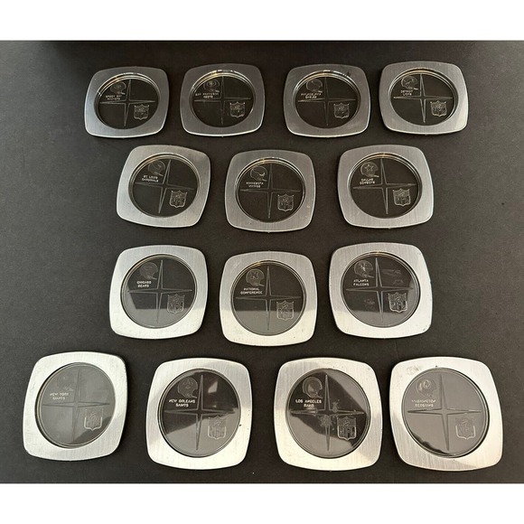 NFL | Other | Vintage Nfl Football Teamlogo Clear Plastic Coasters Lot ...